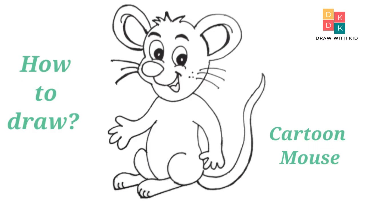 How to draw a cartoon mouse l easy drawing tutorial - YouTube