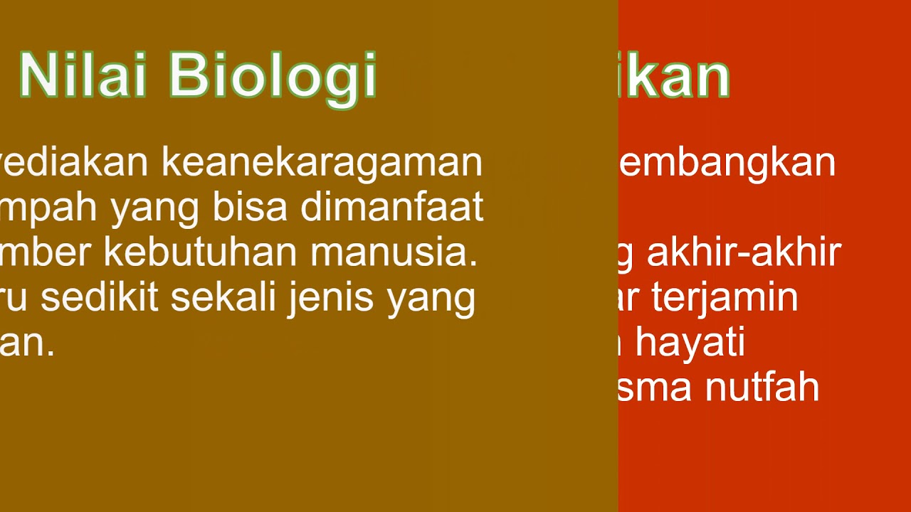 Belajar Biologi Tentang Nilai Nilai Keanekaragaman Hayati Youtube