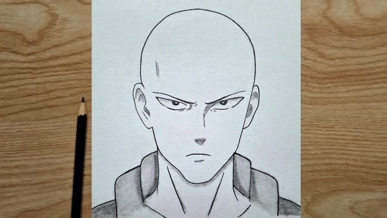 How To Draw Saitama From One Punch Man || Easy drawing for beginners ...