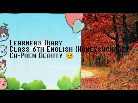 Learners Diary Class 6th English (Honeysuckle) Poem Beauty - YouTube