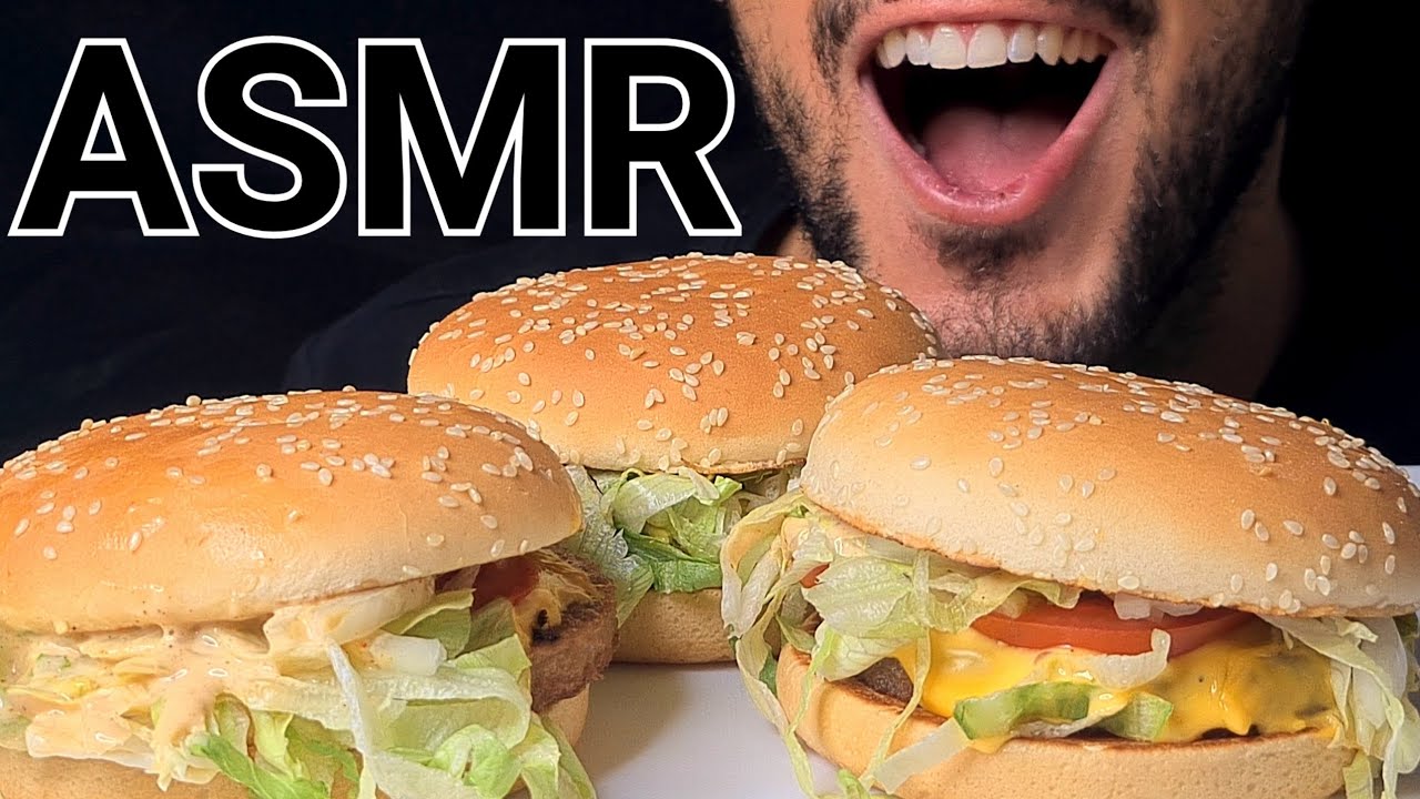 ASMR MCDONALDS BURGERS (EATING SOUNDS) NO TALKING MUKBANG - YouTube