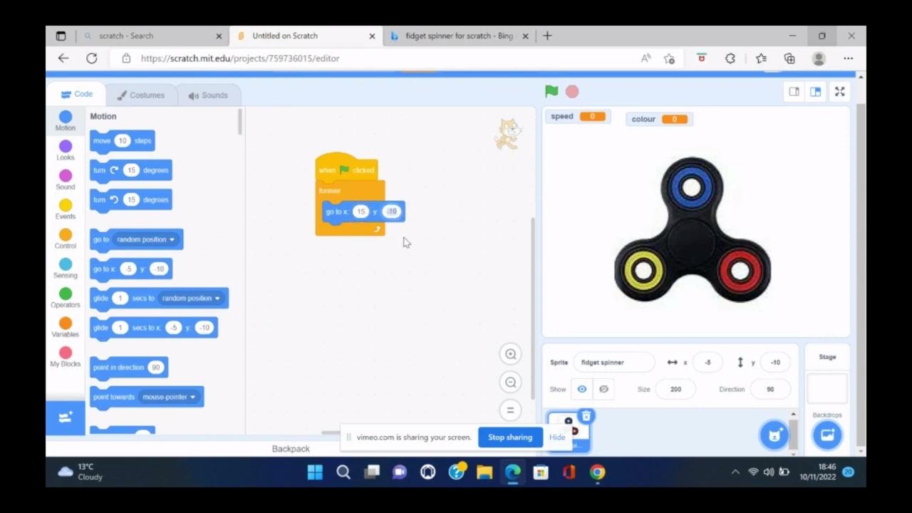 How to make a fidget spinner in scratch - YouTube