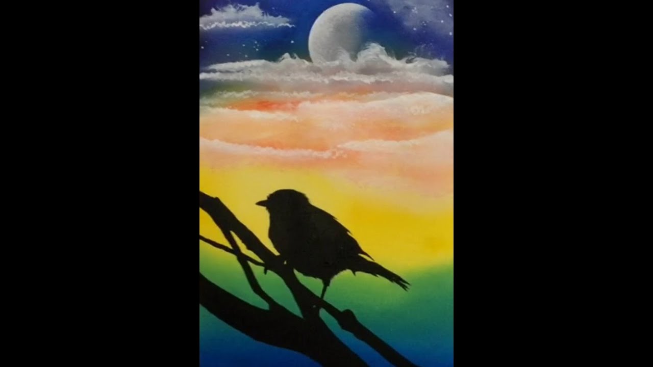 #31 moon bird in acrylic - YouTube