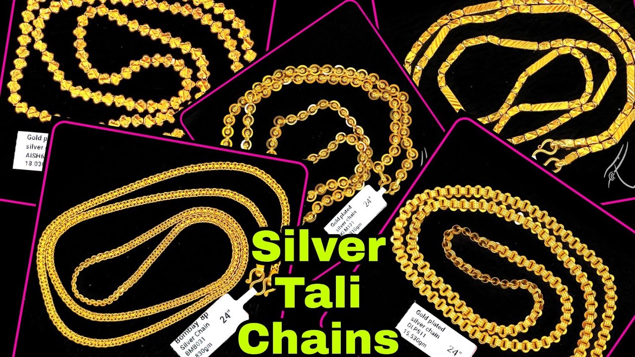 Gold Polished Silver Tali Chain Designs | 925 Silver Jewellery ...