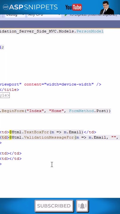 Server Side Email Validation in ASP.Net MVC - YouTube