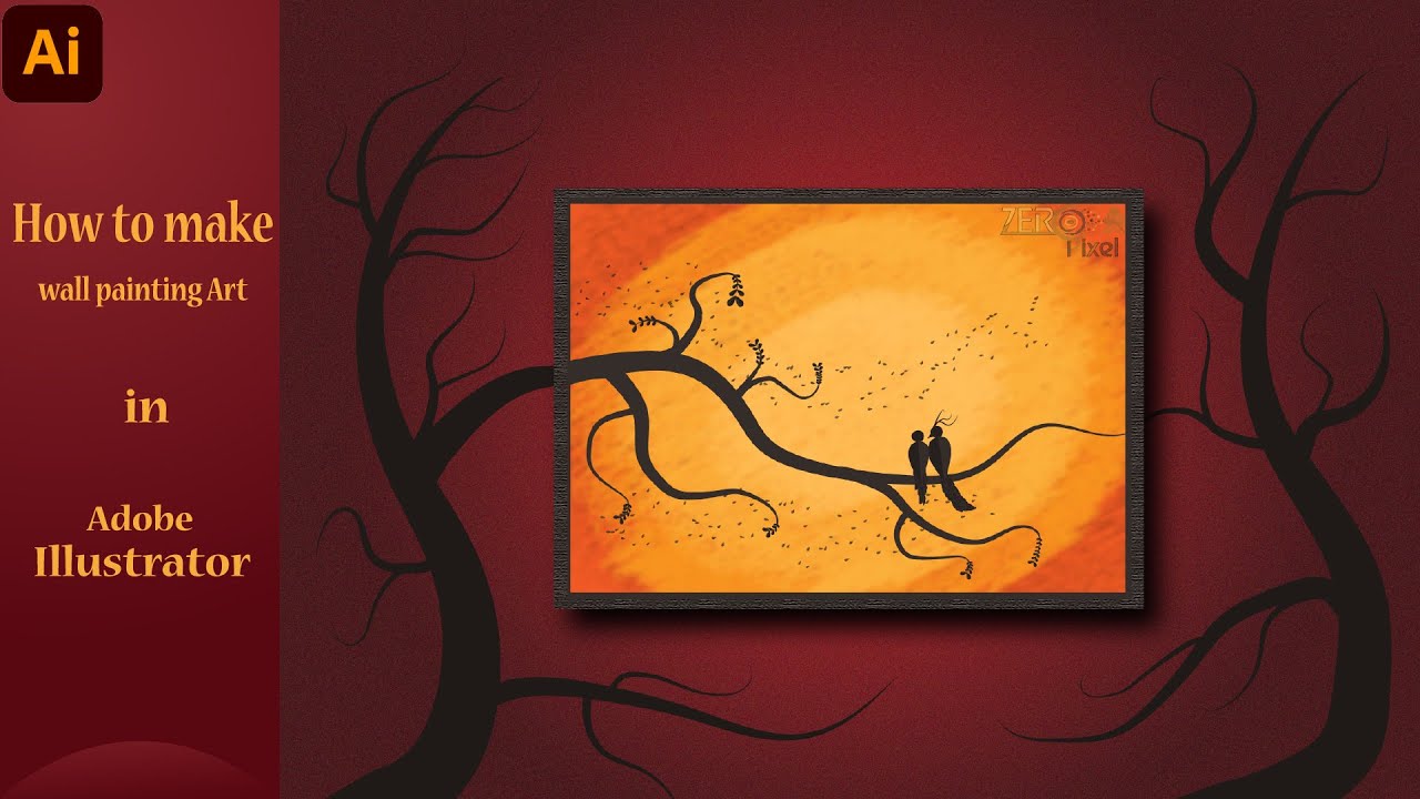 How to make wall painting Art in Adobe Illustrator for Beginner ...