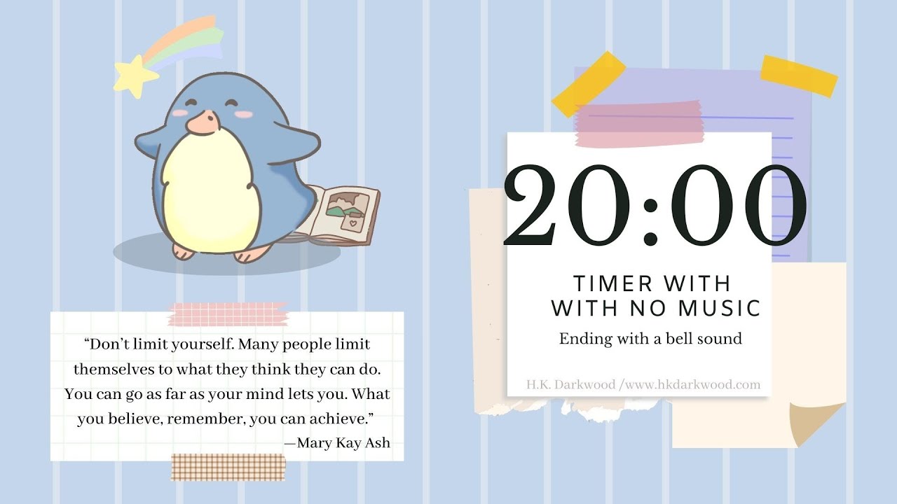 CUTE AESTHETIC 20 min TIMER, Timer for Writing, Studying, Focus and ...