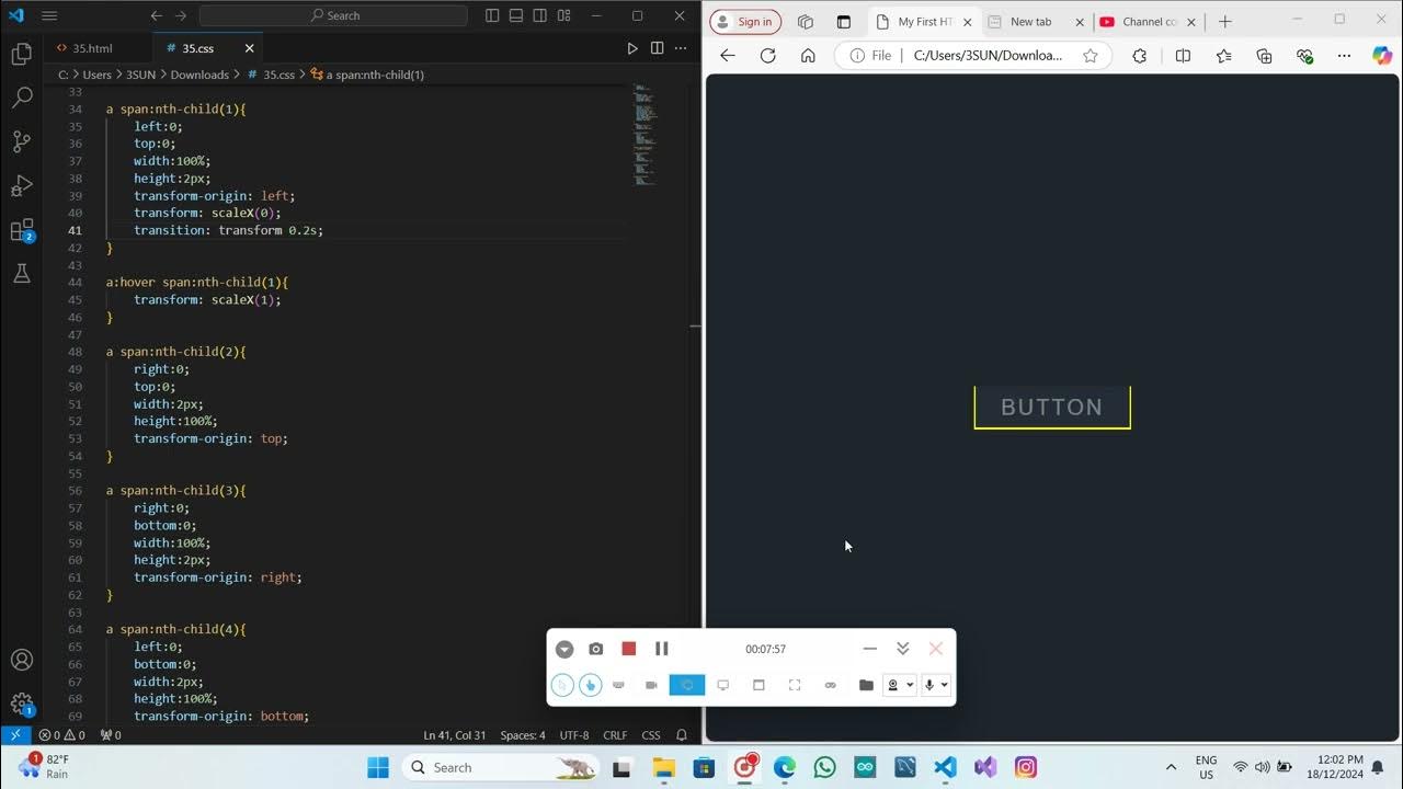 HTML & CSS Project 35: 'Button 3' Created by Trishanth Kumar - YouTube