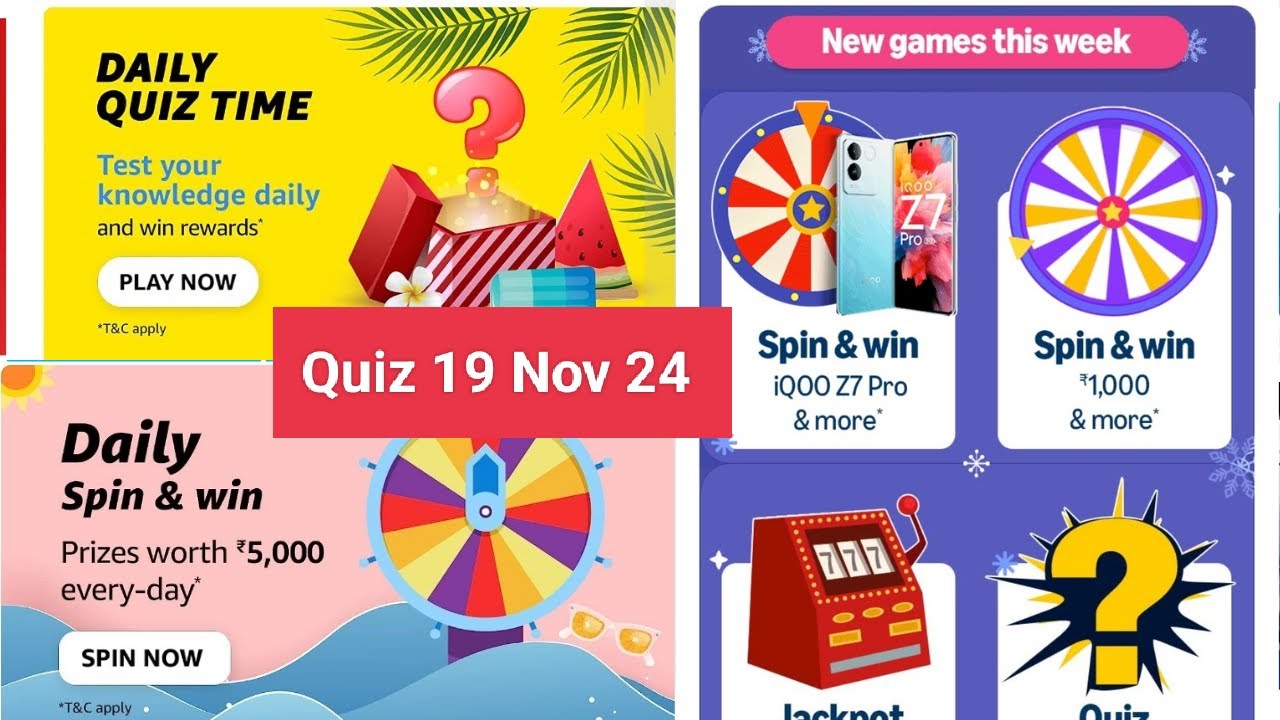 Daily Amazon Quiz Time//New Game's This Week Quiz 19 Nov 24 - YouTube