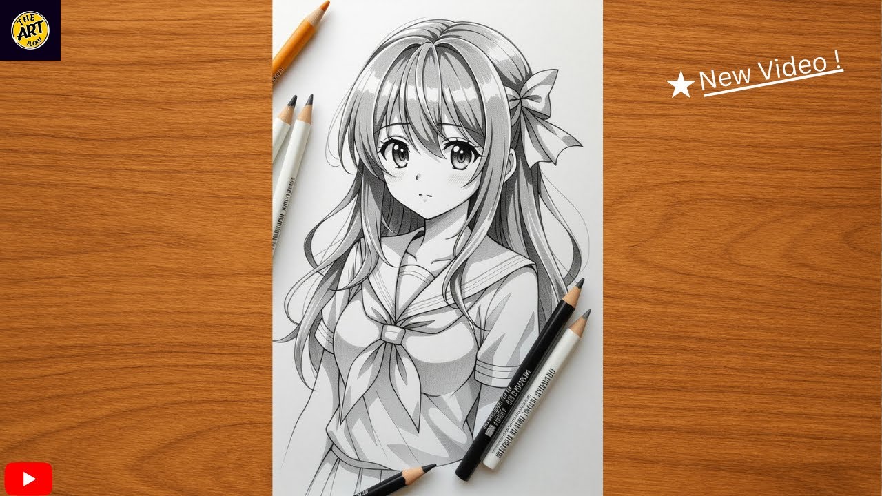 How to Draw Anime girl | cute & simple anime Drawing step by step ...