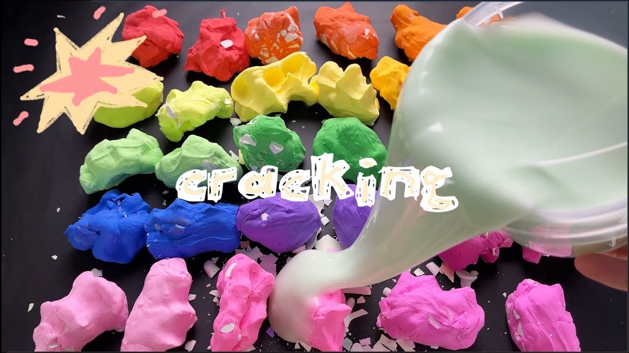 ASMR 🌈Oddly Satisfying Clay Cracking with Slime ️ ️ ️ - YouTube