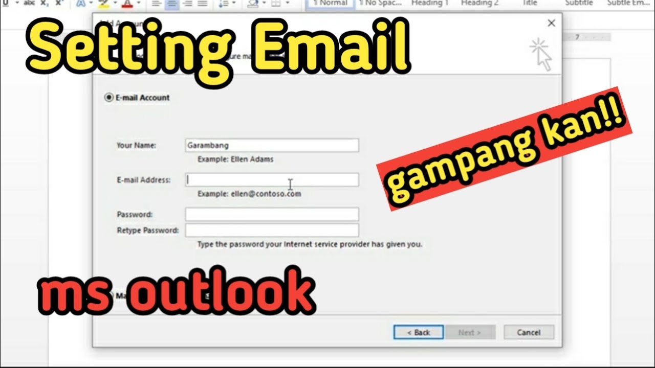 Cara Setting Email Kantor di microsoft outlook 2013 di Windows 10 ...
