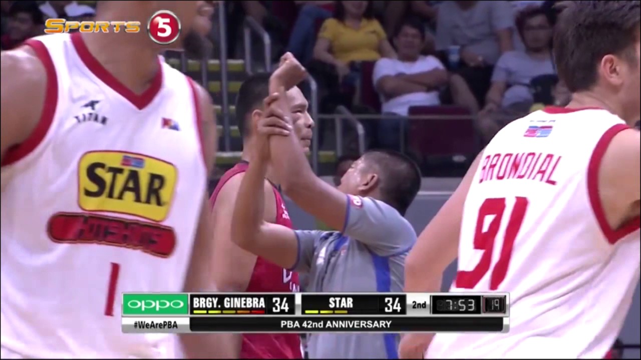Japeth Aguilar Blocks Tony Mitchell Ginebra vs Star PBA 04/09/2017 ...