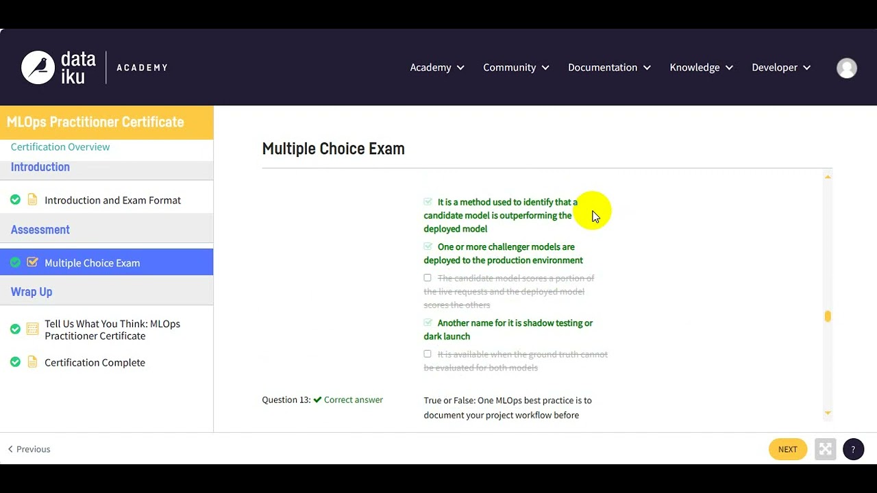 Dataiku MLOps Practitioner Certificate - YouTube