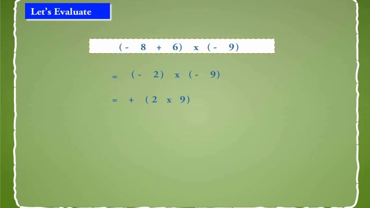 Multiplication Of Integers II Integers With Same Signs YouTube Multiplication Of Integers II Integers With Same Signs YouTube