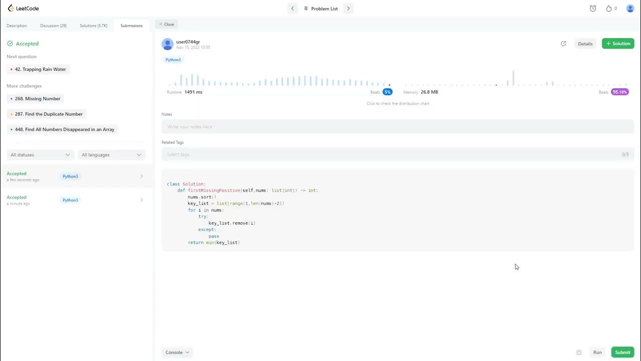 【Leetcode 6/70】41. First Missing Positive - YouTube