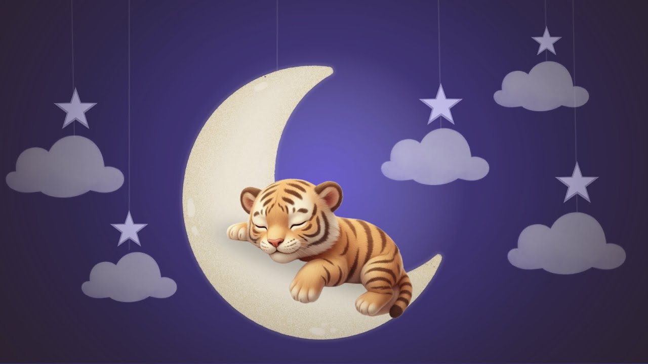 Baby Sleep Music · 12 Hours · Brahms Lullaby | Sleeping Tiger on Moon ...