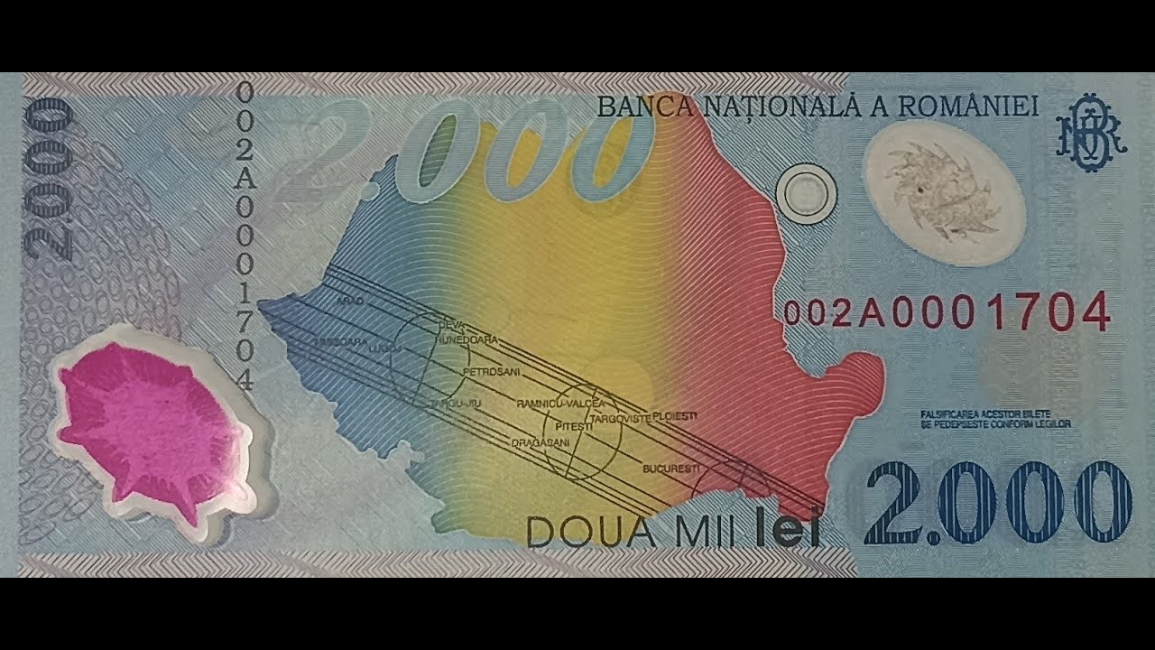 ROMANIA RUMANIEN 2000 LEI POLYMER BANKNOTES COLLECTING FIAT CURRENCY ...