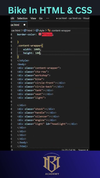 Bike In HTML & CSS #bikeride - YouTube