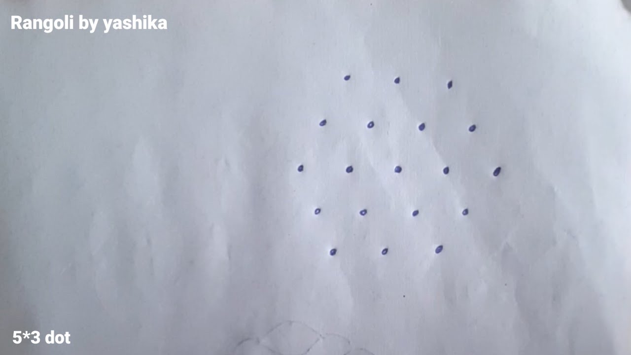Latest Roja poo rangoli designs with 5*3 dots/easy Rangoli designs ...