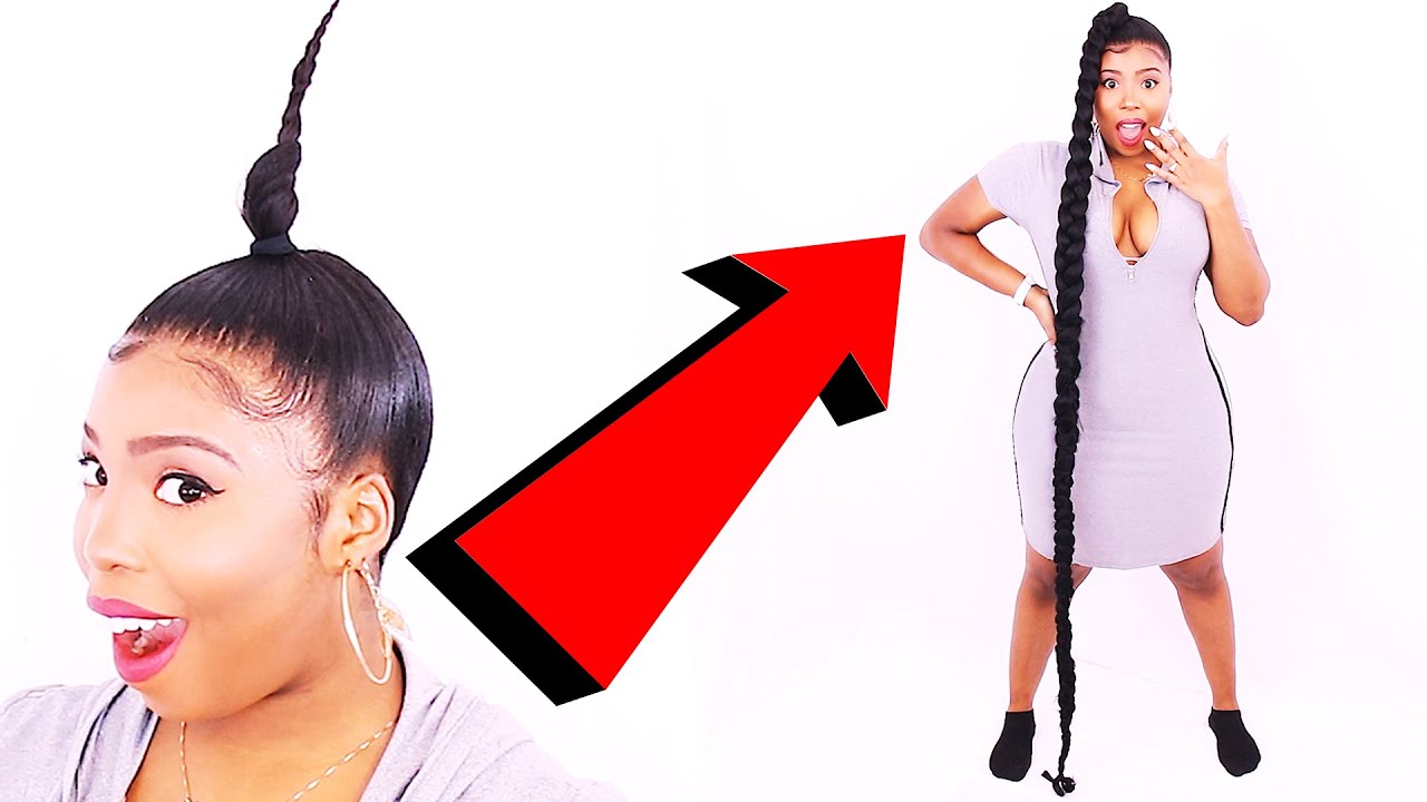 JUMBO BRAID Ponytail TO THE FLOOR!!! - YouTube