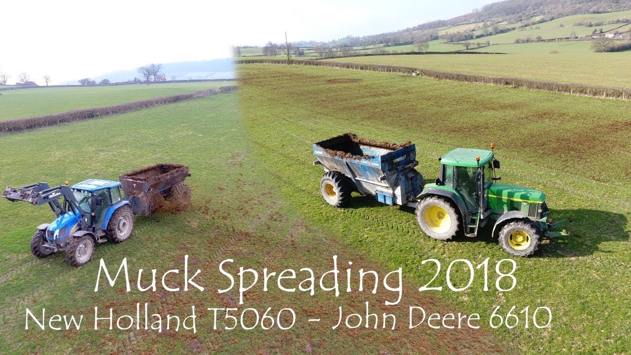 Muck Spreading 2018 - 2 West Dual Spreaders - YouTube