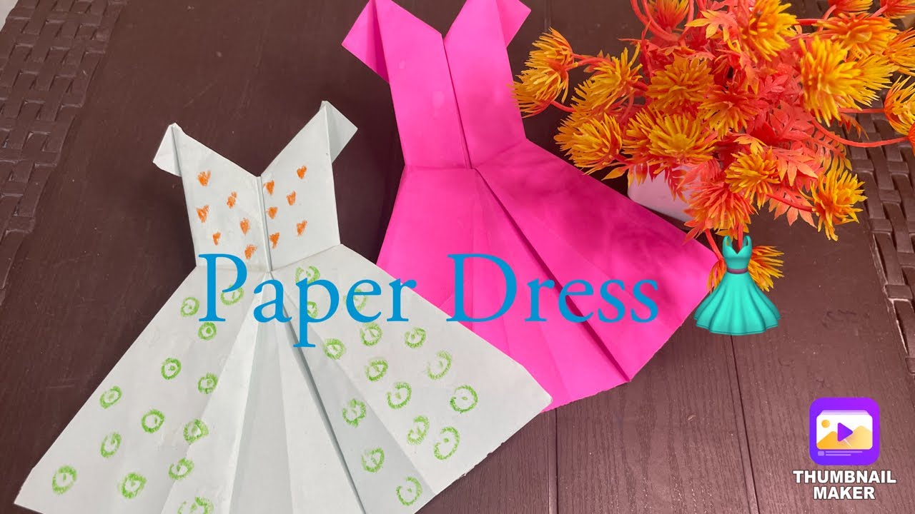 How to make paper dress 👗/ origami paper/ craft paper/ craft idea ...