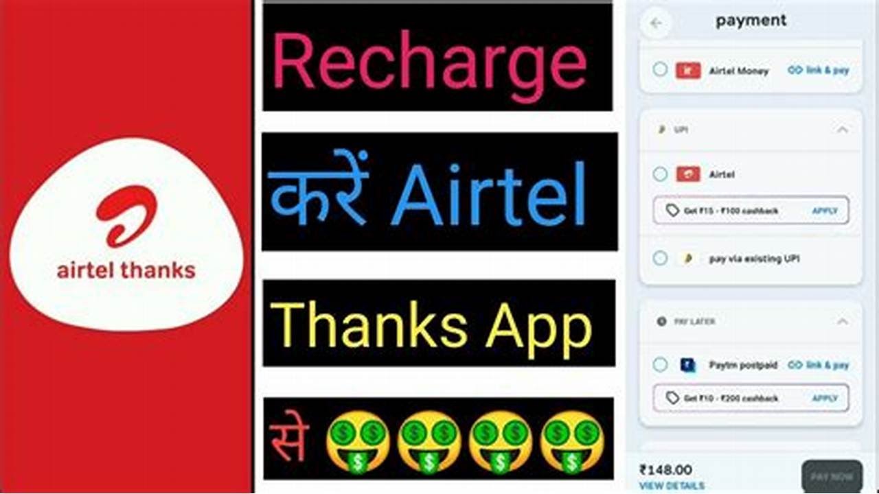 airtel thanks app me recharge kese kare. - YouTube
