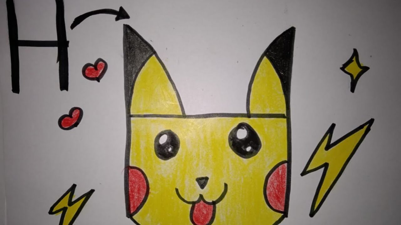 How to turn H into Pikachu 💛||Easy Pikachu making||For Childrens ...