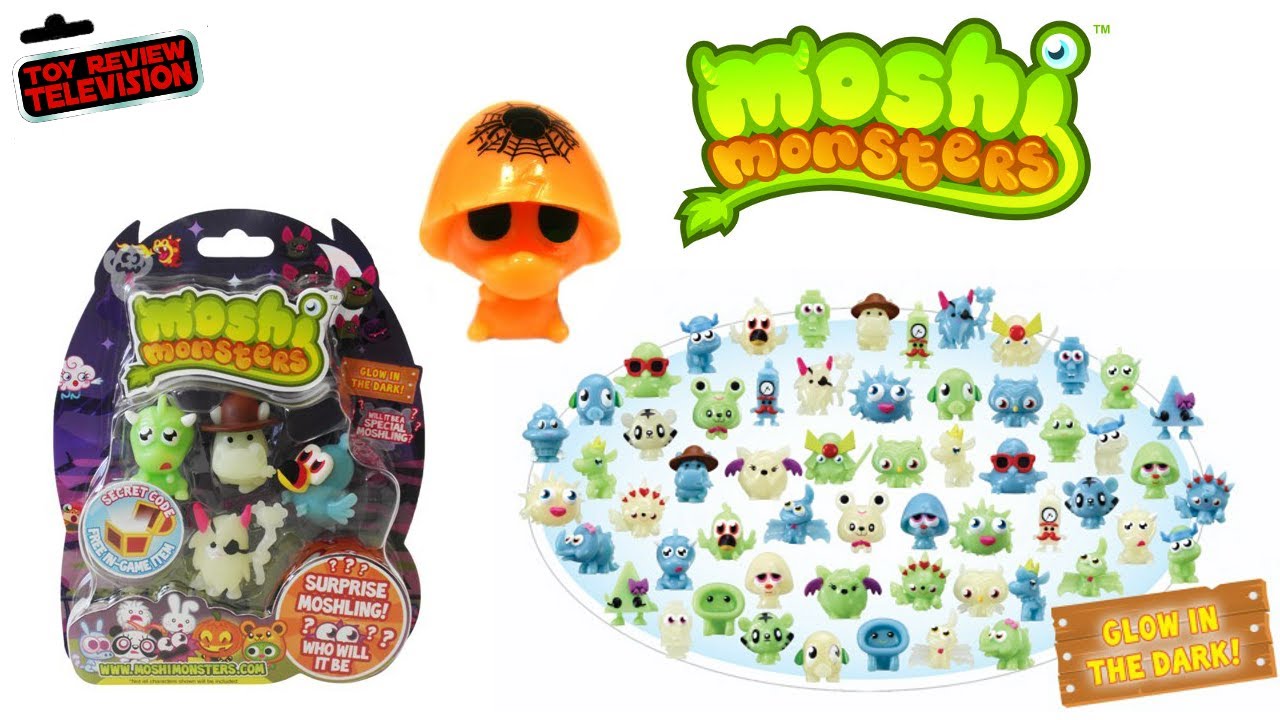 Moshi Monsters Glow In The Dark Halloween 5 Pack Review Unboxing - YouTube