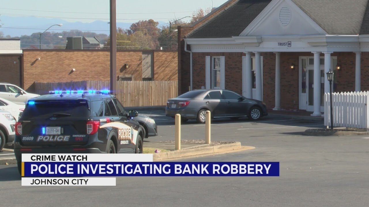 Johnson City police respond to bank robbery Monday - YouTube