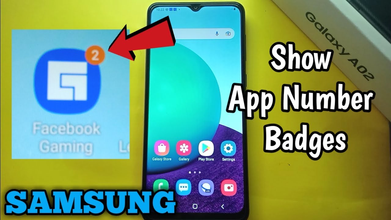 How to Show App Icon Badges on Samsung Galaxy A02 | Number Badge Style | Home Screen Settings ...