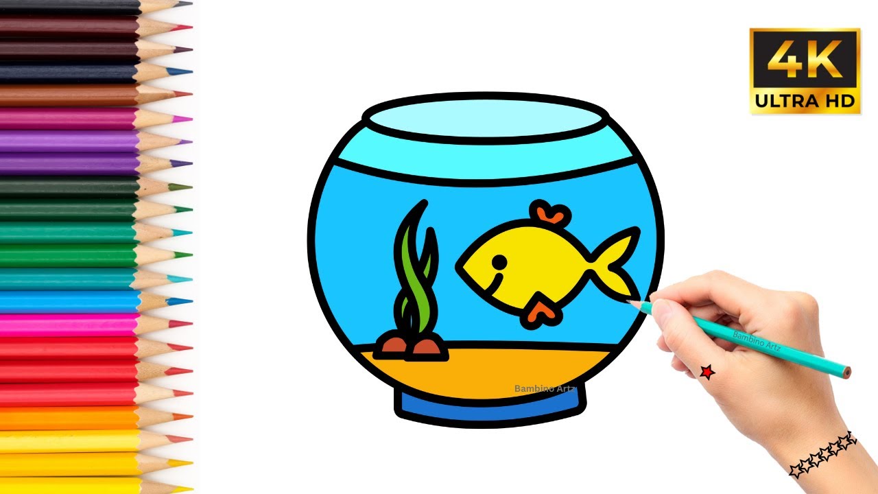 How to Draw Fish Bowl | Fish tank (easy step by step tutorial) - YouTube