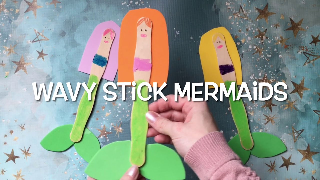 Wavy Popsicle Stick Mermaid Puppet – Kid Craft Idea - YouTube