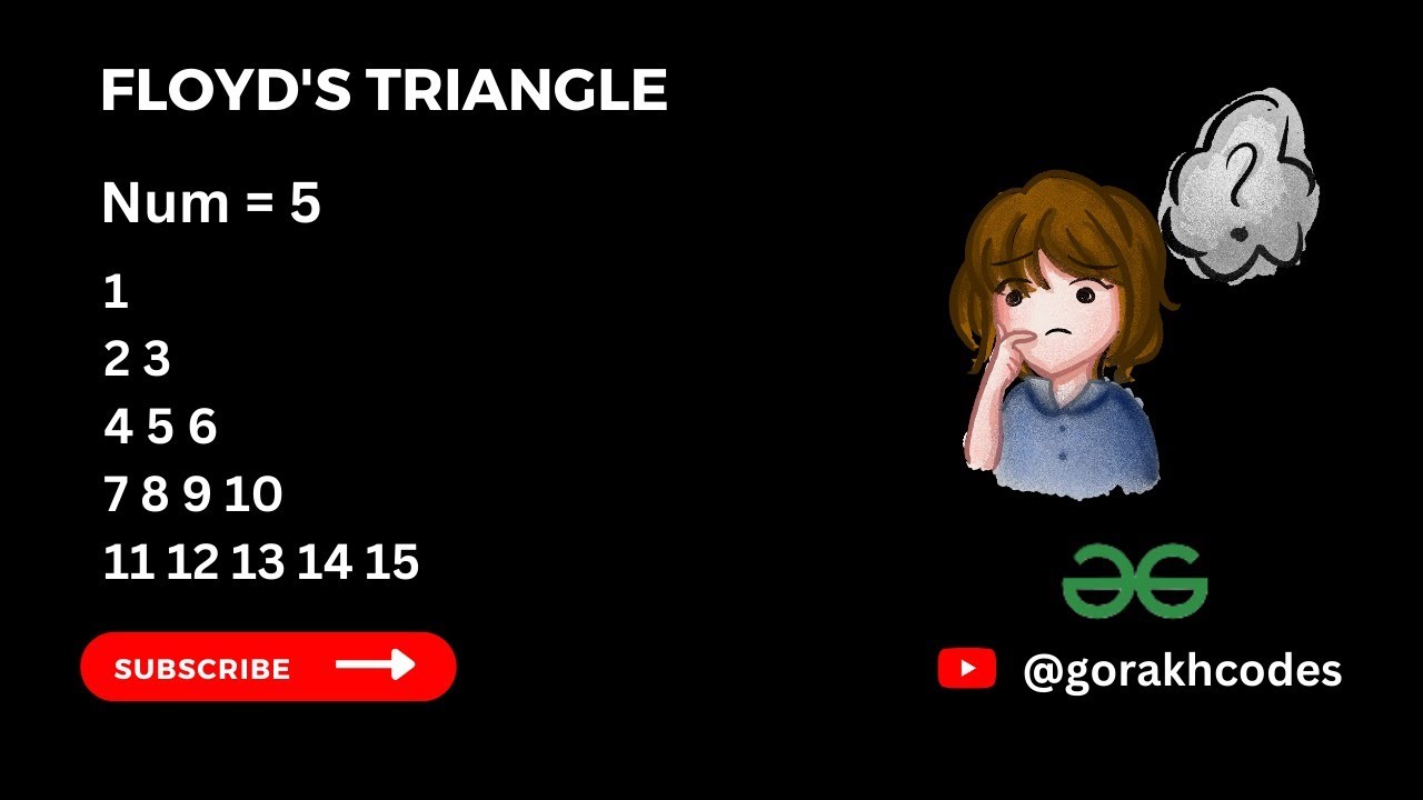 Floyds Triangle Geeksforgeeks Problem Solving Solution Gorakh Codes Youtube