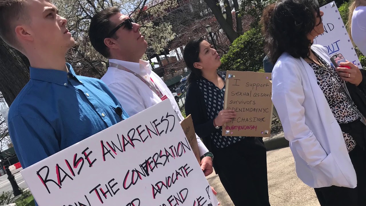 Sexual assault survivors rally at Staten Island Borough Hall for Denim ...