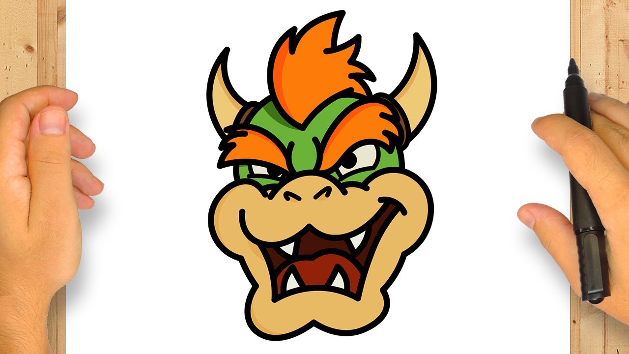 CARA MENGGAMBAR BOWSER | Super Mario | Langkah demi Langkah Sederhana ...
