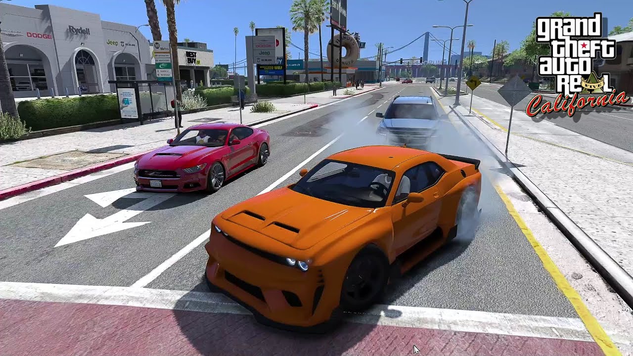 GTA 5 - REAL LA STREET LIFE - DODGE CHALLENGER DEMON WITH HYCADE BODY ...