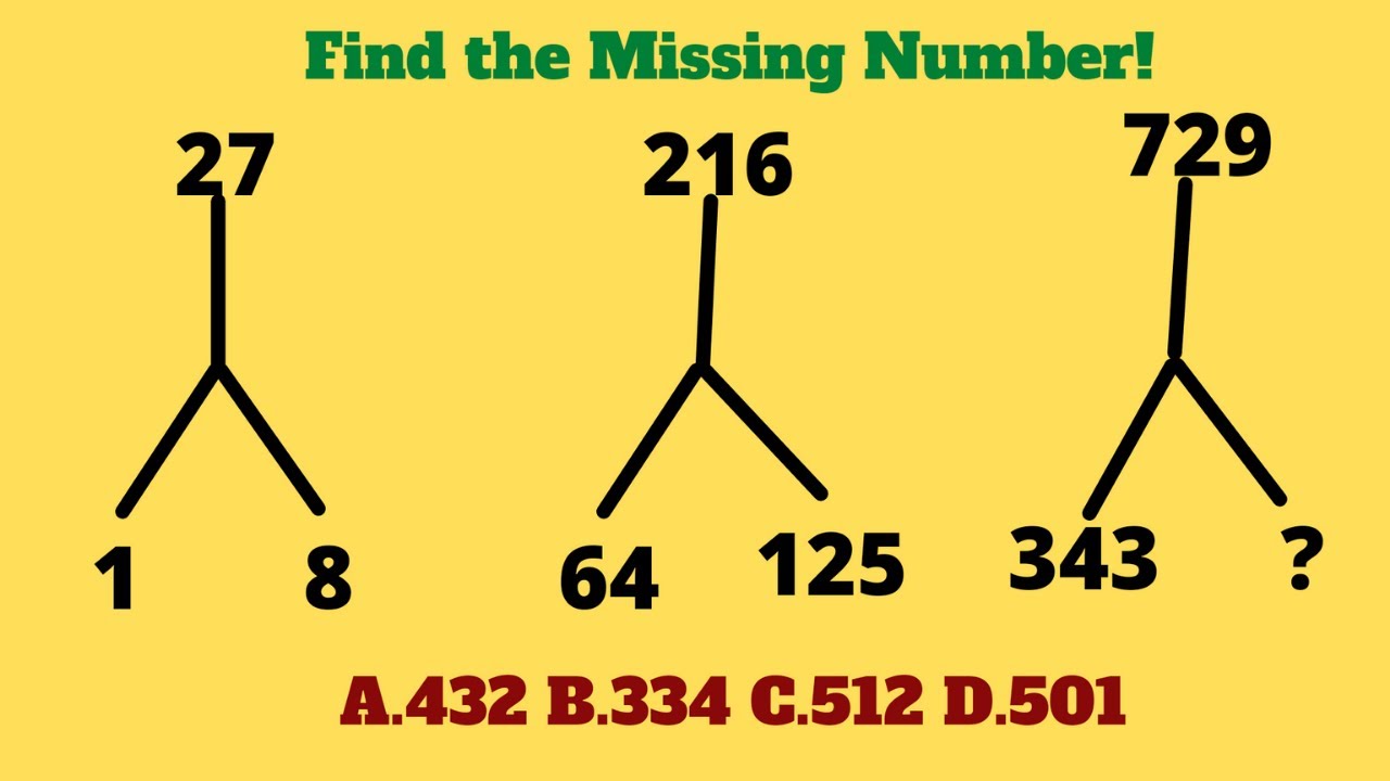 27 1 8 216 64 125 729 343 Find The Missing Number Reasoning 27-1-8-216-64-125-729-343-find-the-missing-number-reasoning