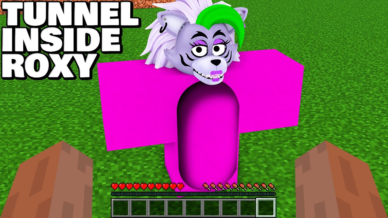 ROXANNE WOLF FNAF Security Breach TUNEEL in Minecraft ! Roxy Five ...