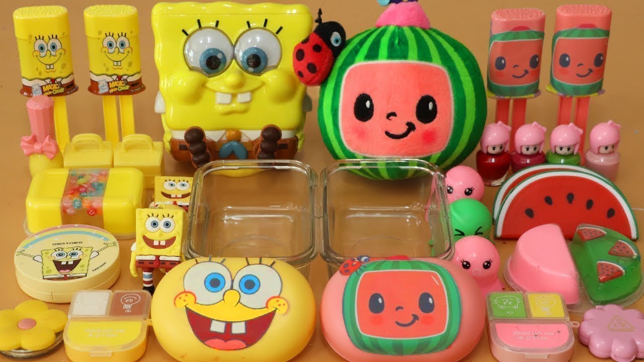 Mixing”Sponge VS Coco melon” Makeup,parts,glitter Into Slime!Satisfying ...