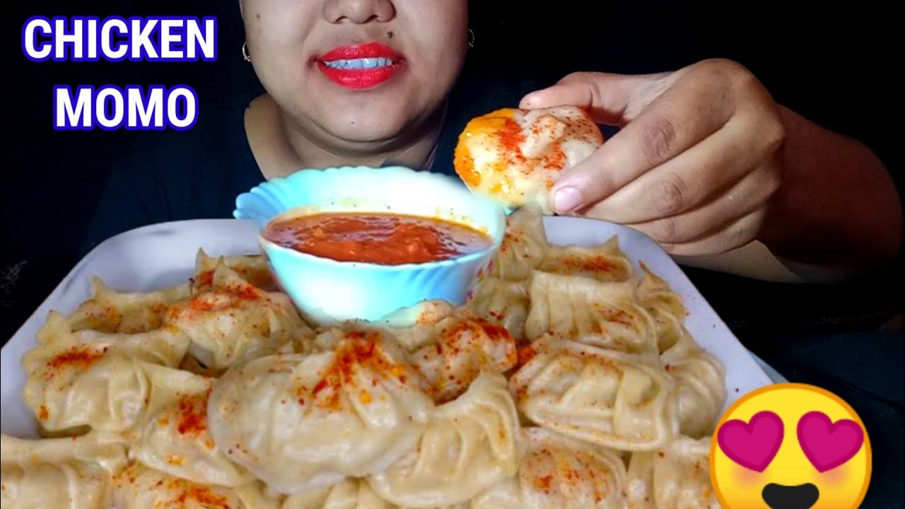 MOMO EATING CHALLENGE WITH SPICY TOMATO CHUTNEY🔥 | CHICKEN MOMO EATING ...