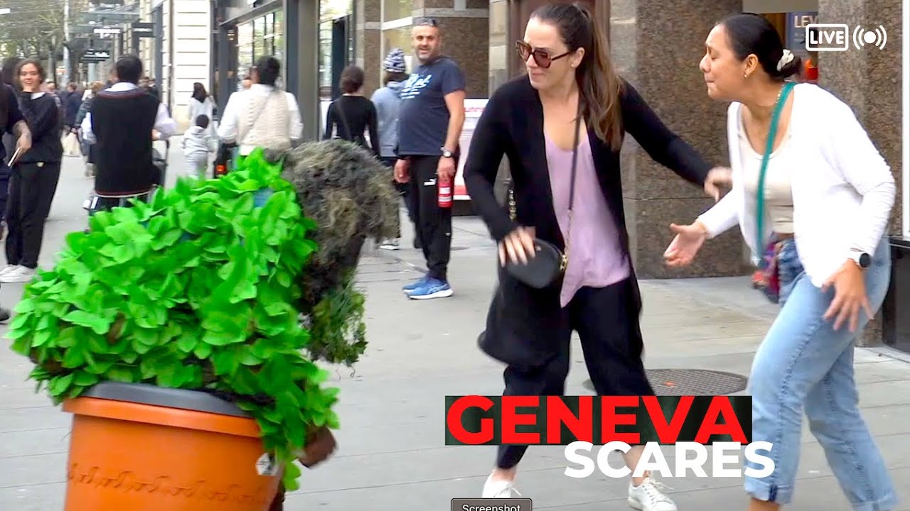 BUSHMAN PRANK. SCARING PEOPLE IN GENEVA SWITZERLAND - YouTube