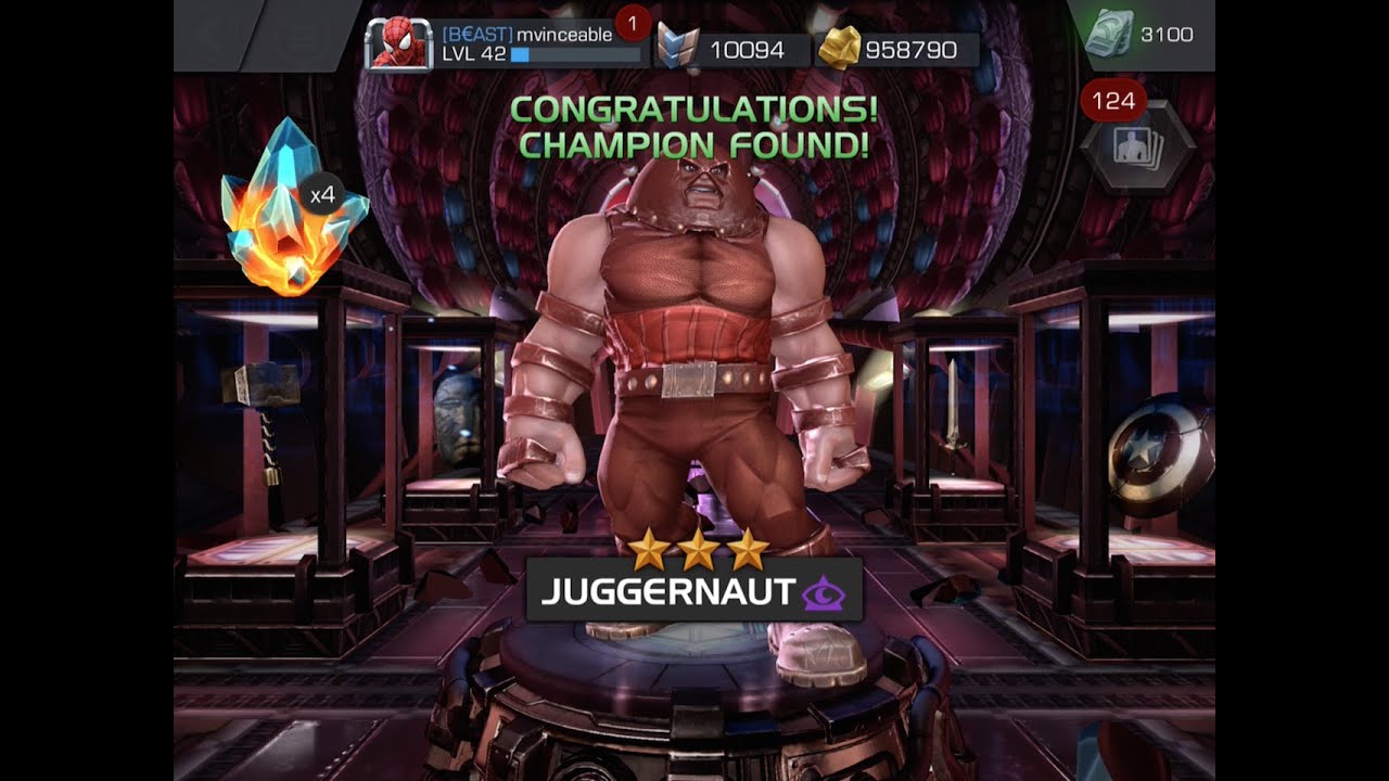 Drawing 43 Duplicate Champions and 3-Star Juggernaut | Marvel Contest ...