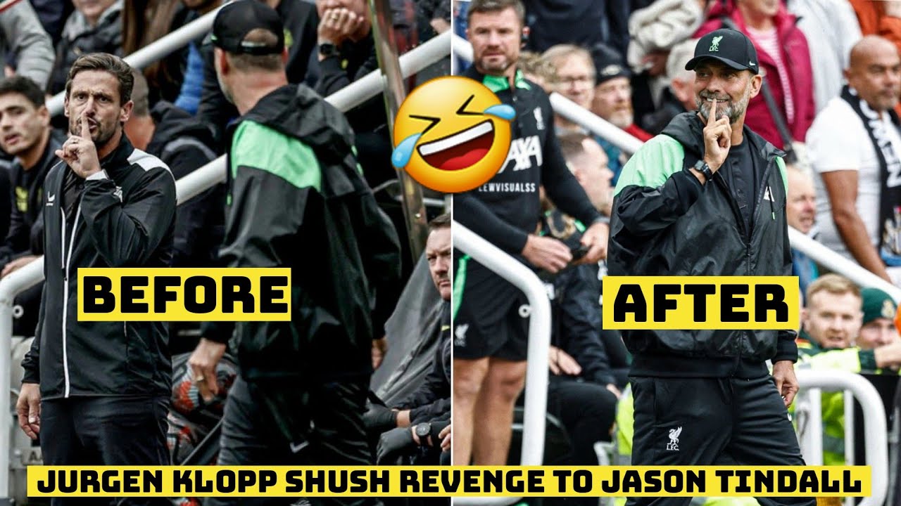 😂 Jurgen Klopp Shush Revenge to Jason Tindall at full-time after ...