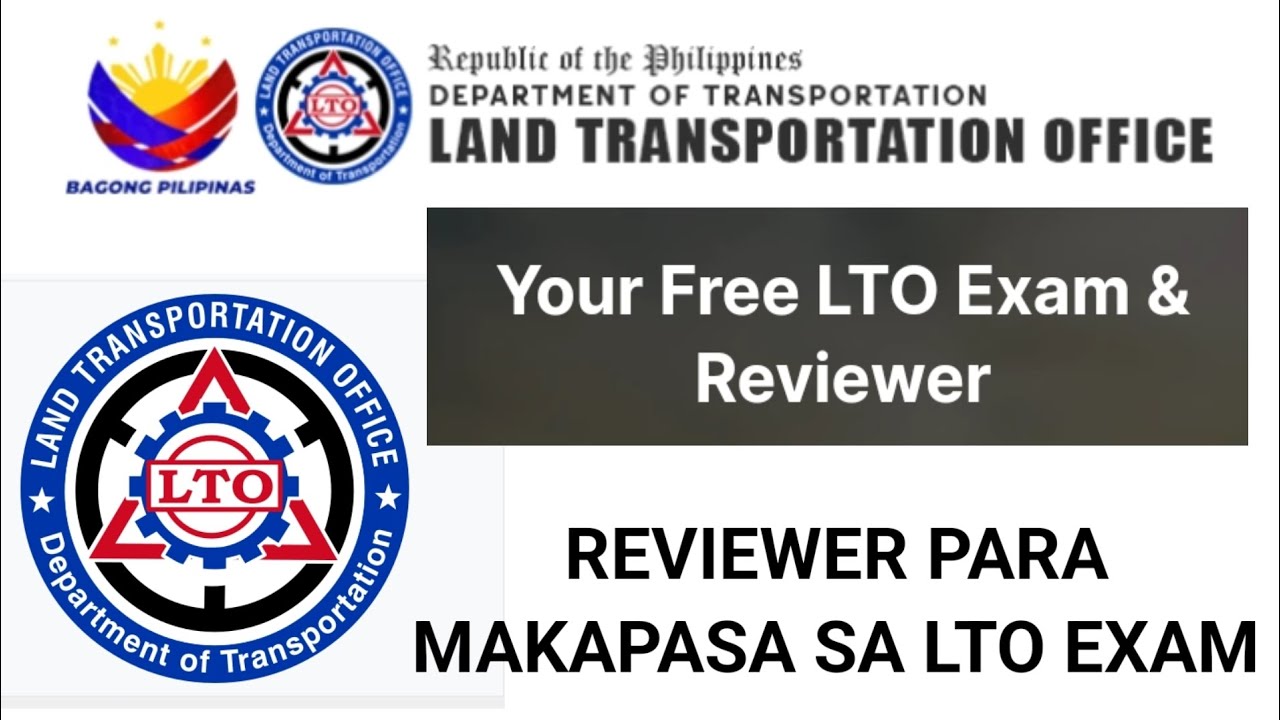 LTO EXAM & REVIEWER - REVIEWER PARA MAKAPASA SA LTO EXAM - YouTube