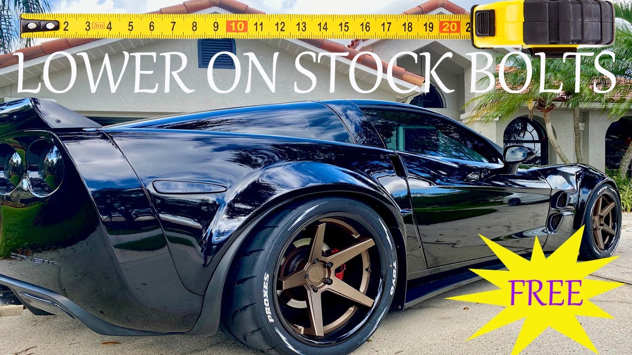 C6 Corvette - How to Lower on Stock Bolts - YouTube