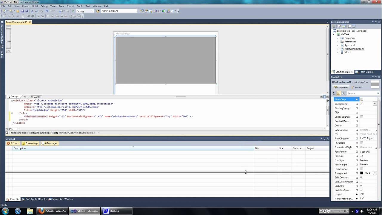 Using the VLC ActiveX control in WPF - YouTube