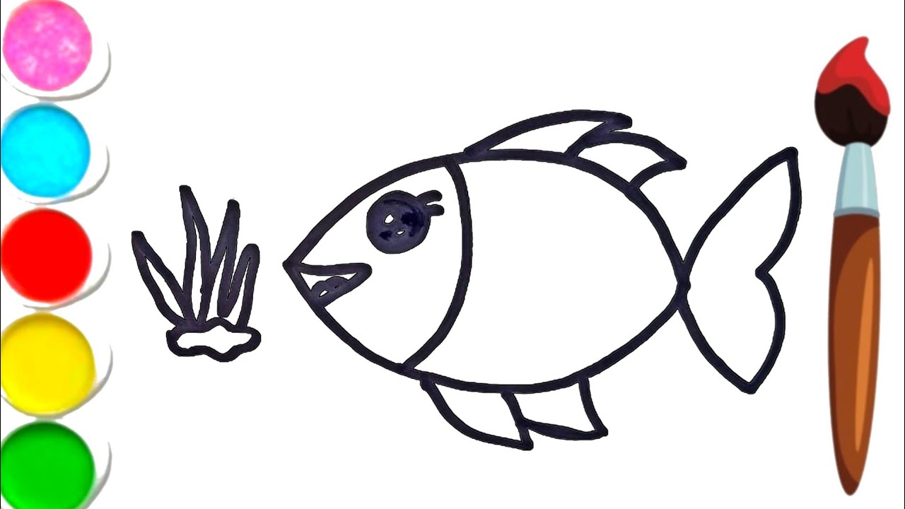 Fish drawing tutorial for kids and toddler's | how to draw fish - YouTube