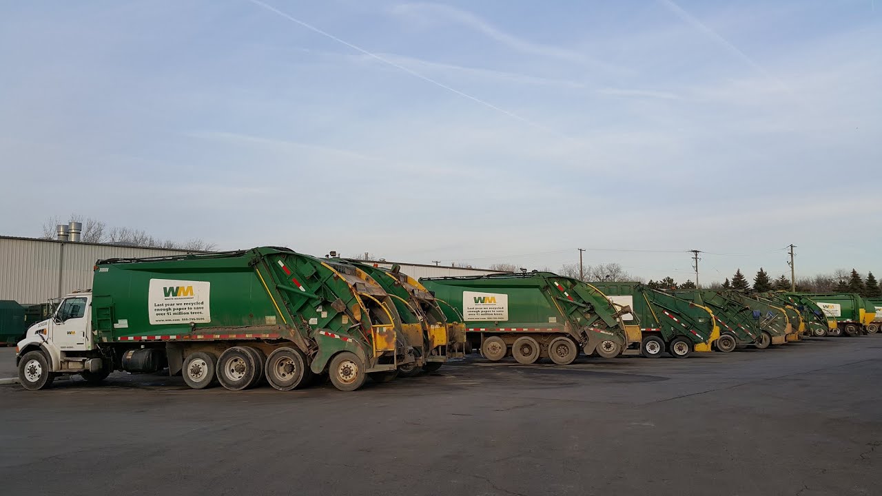 Waste Management Garbage Trucks Packin' Trash - YouTube